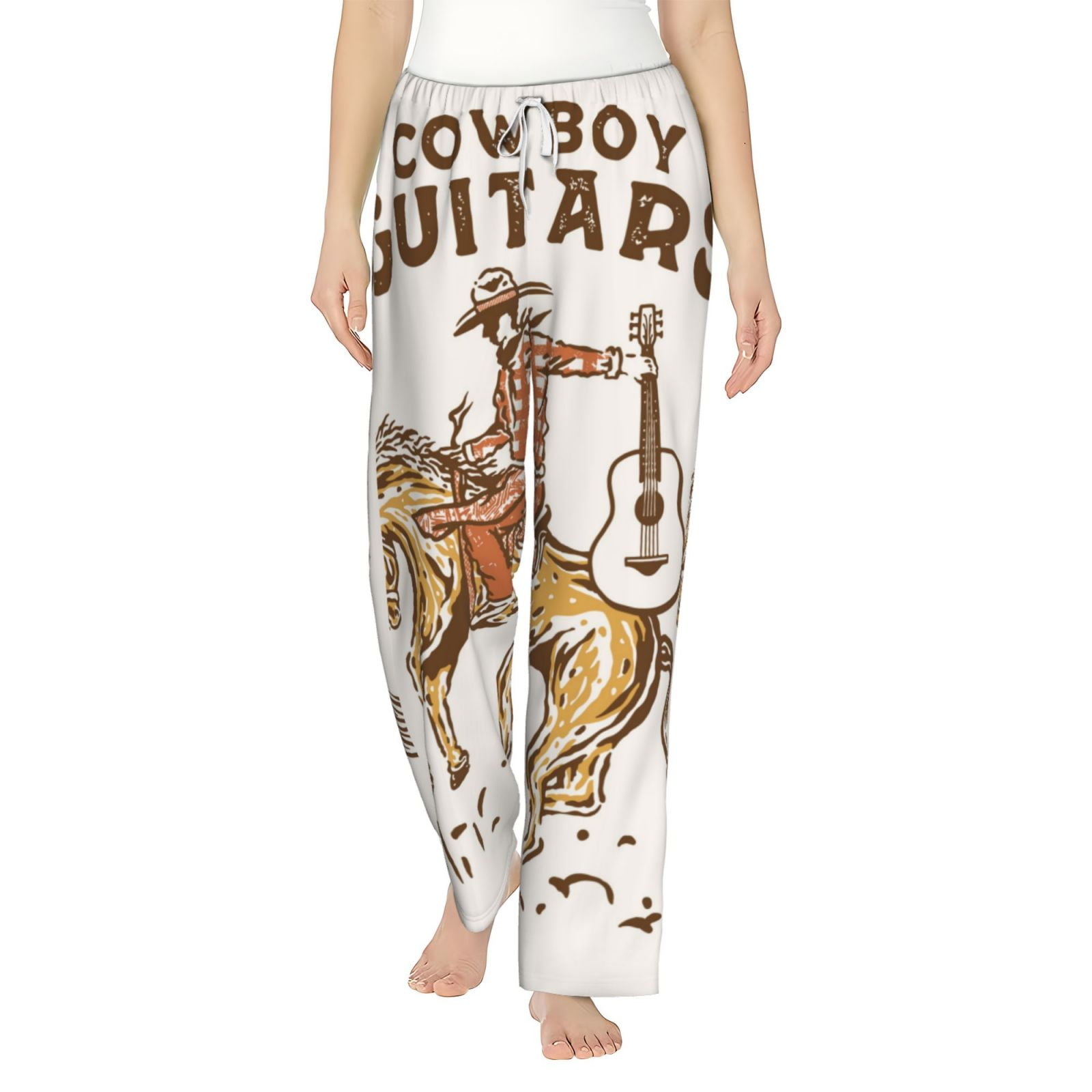 Balery Cowboy Rodeo Guitar print Women's Pajama Pants,Ultra Lightweight ...