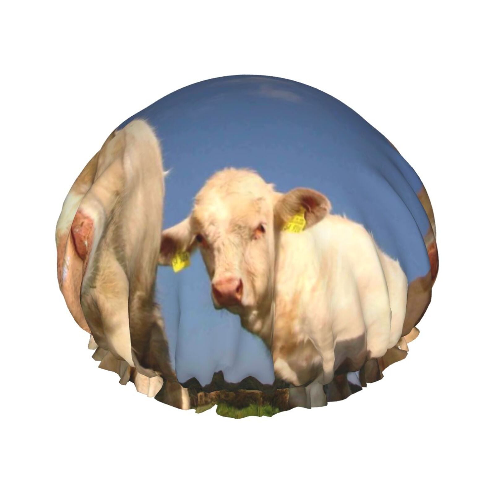 Balery Cows Cattles Shower Caps, Double Layer Waterproof Shower Cap ...