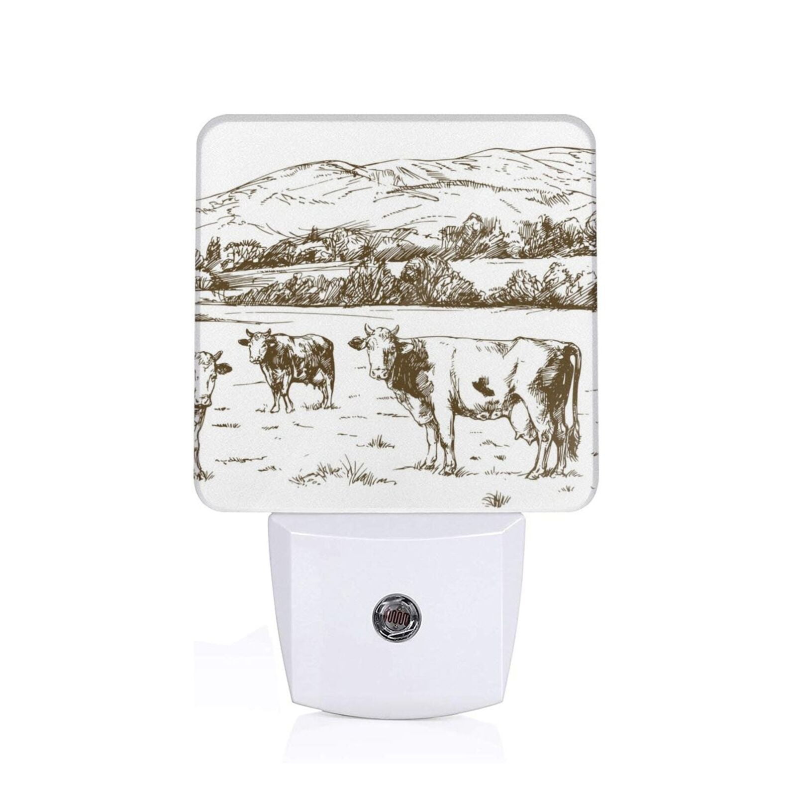 Balery Cows Grazing On The Meadow 2 Pattern LED Night Light with ...