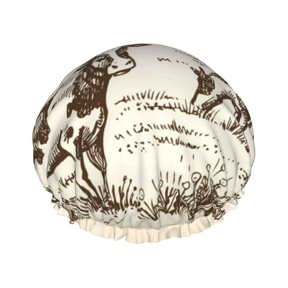 Balery Cows On The Farm Shower Caps, Double Layer Waterproof Shower Cap ...