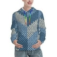 Balery Cozy Knitted Blue Chevron Pattern Womens Long Sleeve Hoodie ...