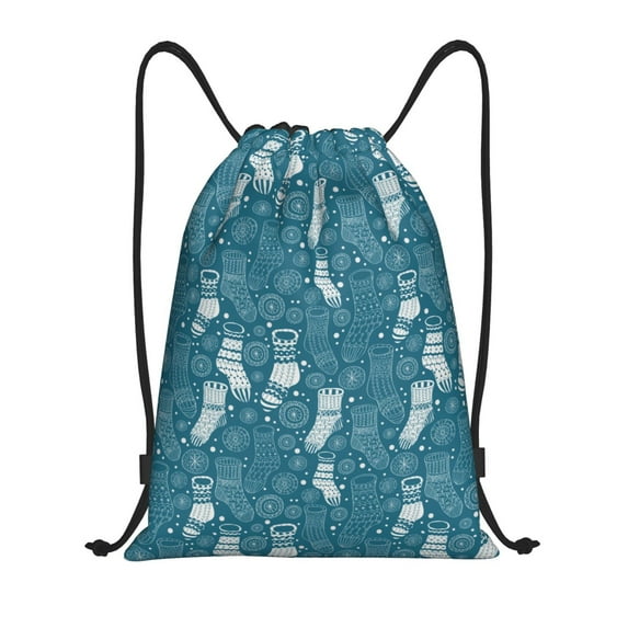 Balery Cozy Winter Socks Pattern Pattern Drawstring Backpack Bag Sport ...