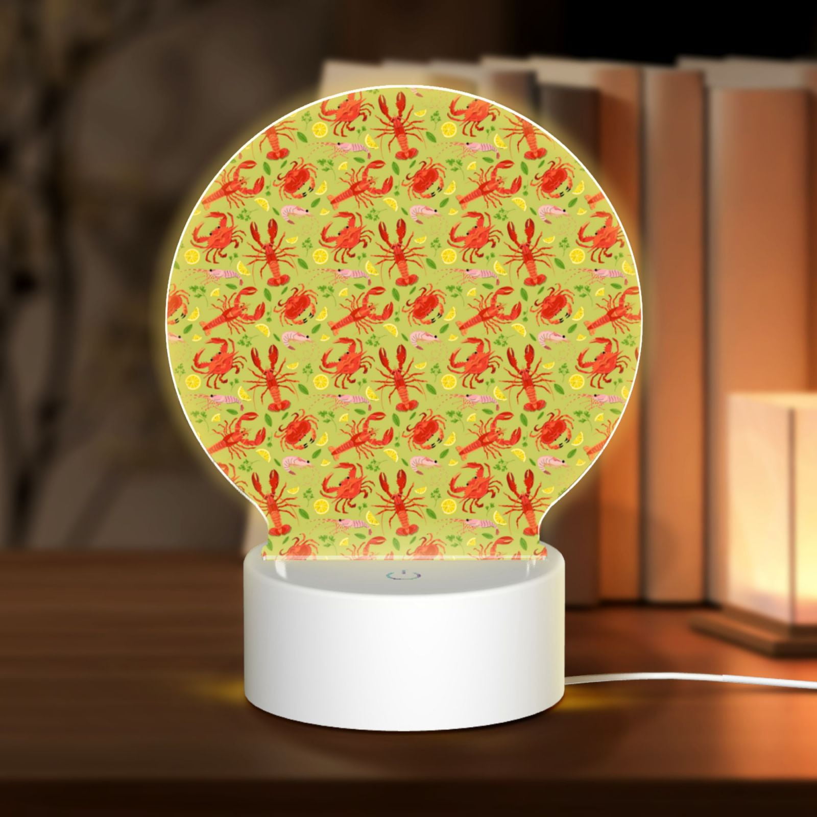 Balery Crab Lobster Pattern Acrylic Night Light Gift with 3 Color ...
