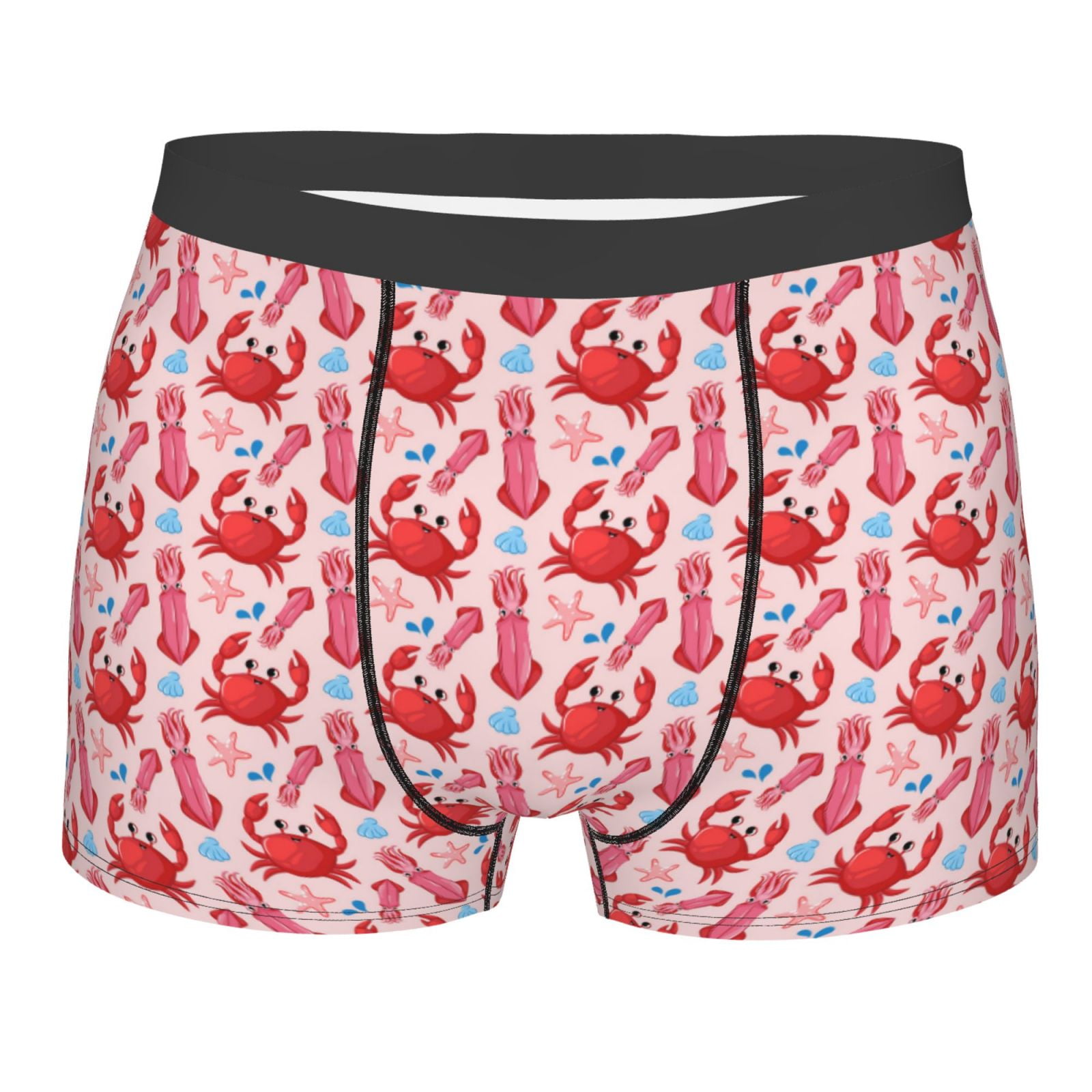 Balery Crabs Starfish Men's Boxer Briefs, Soft and Breathable Cotton ...