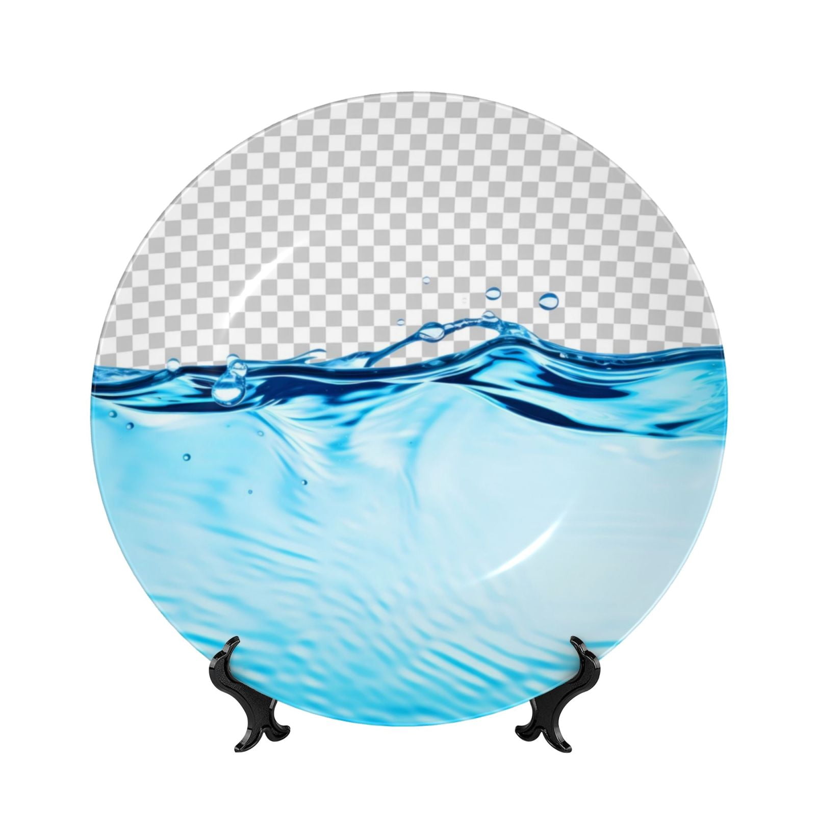 Balery Crystal Clear Water Splash Print Bone China Decorative Plate ...