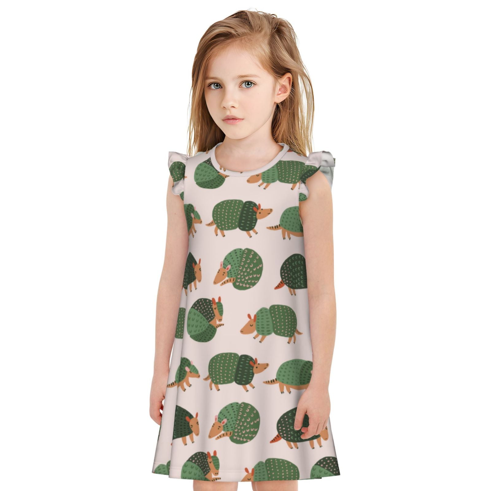 Balery Cute Armadillo Pattern Princess Nightgown for Girls Flutter ...