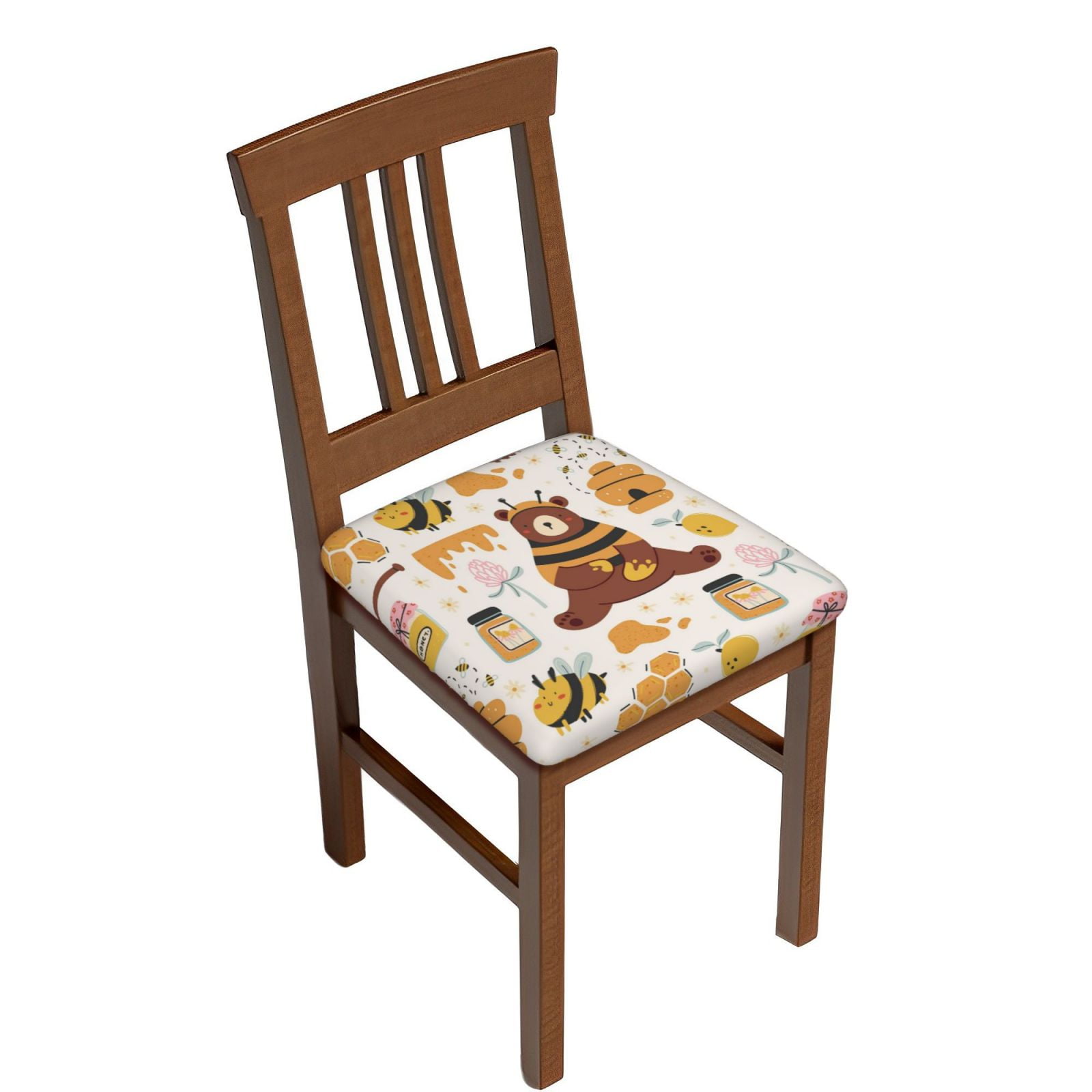Balery Cute Bee Honey Jar Hive Bear Restaurant Chair Seat Covers ...