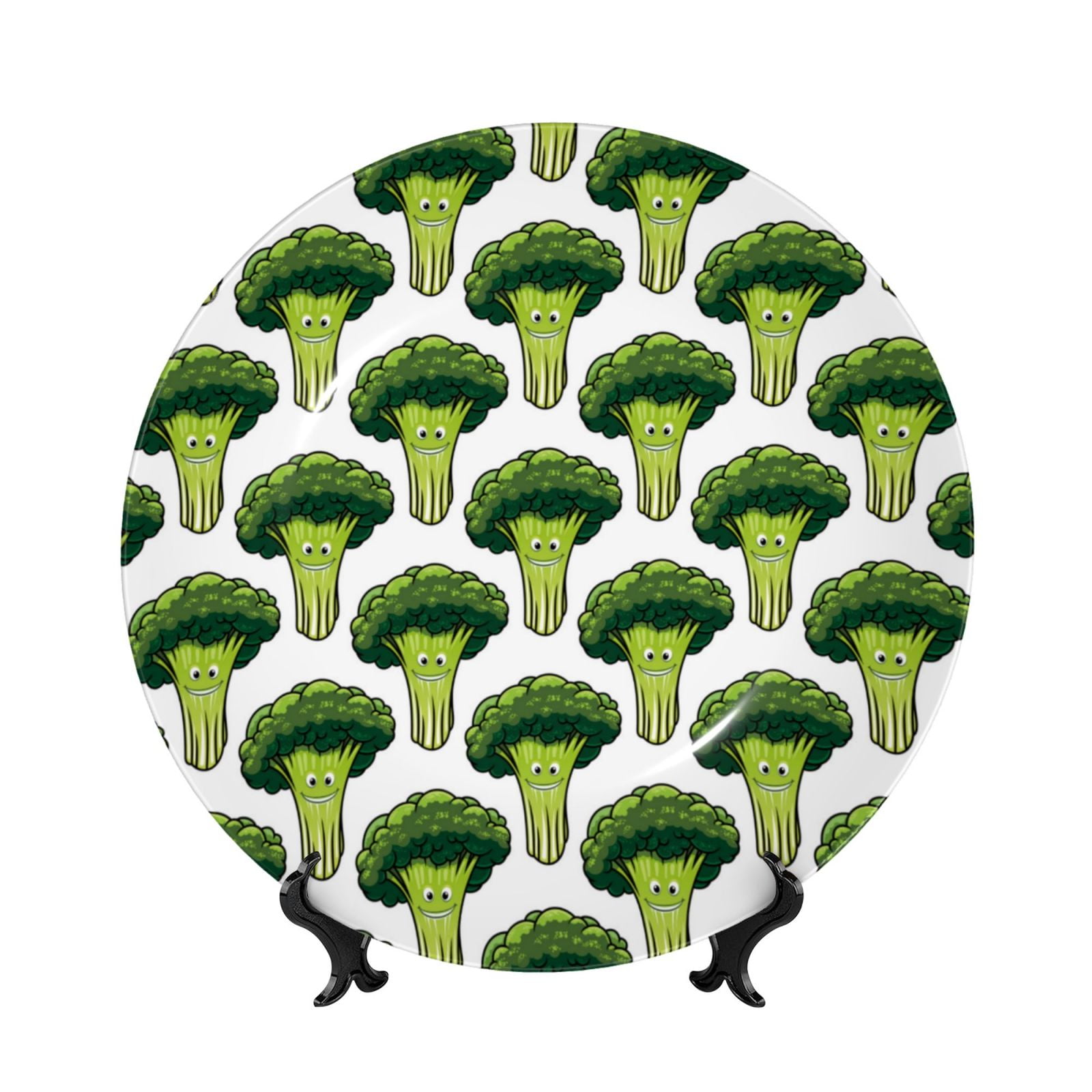 Balery Cute Broccoli Print Bone China Decorative Plate Ceramic Dinner ...