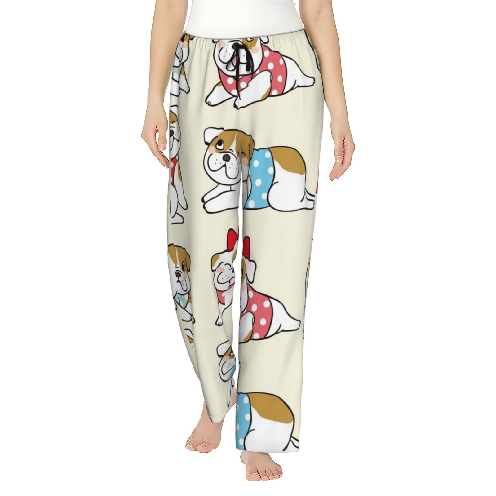 Balery Cute Bull Dog print Women's Pajama Pants,Ultra Lightweight Pjs ...