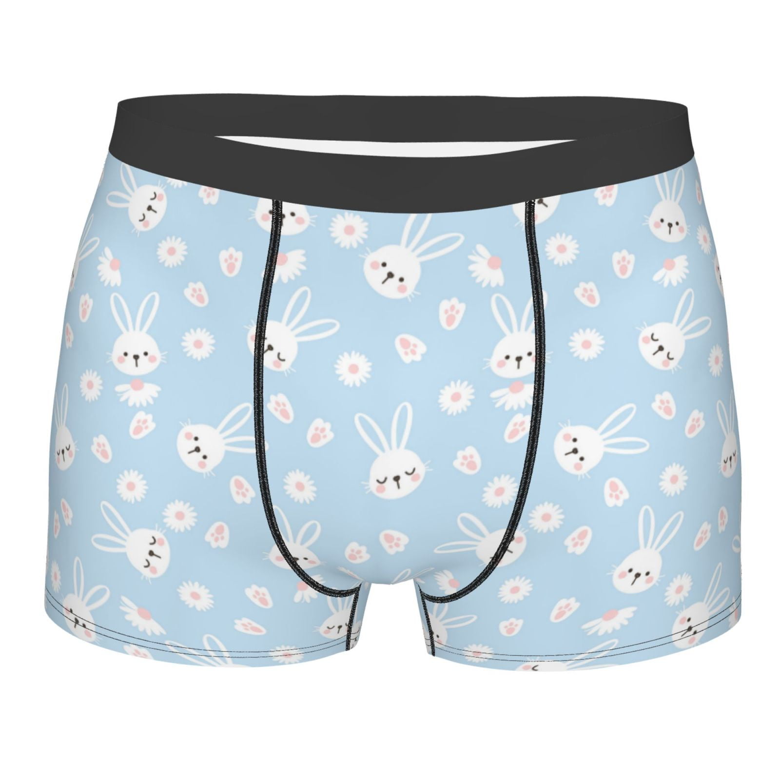 Balery Cute Bunny Men's Boxer Briefs, Soft and Breathable Cotton ...