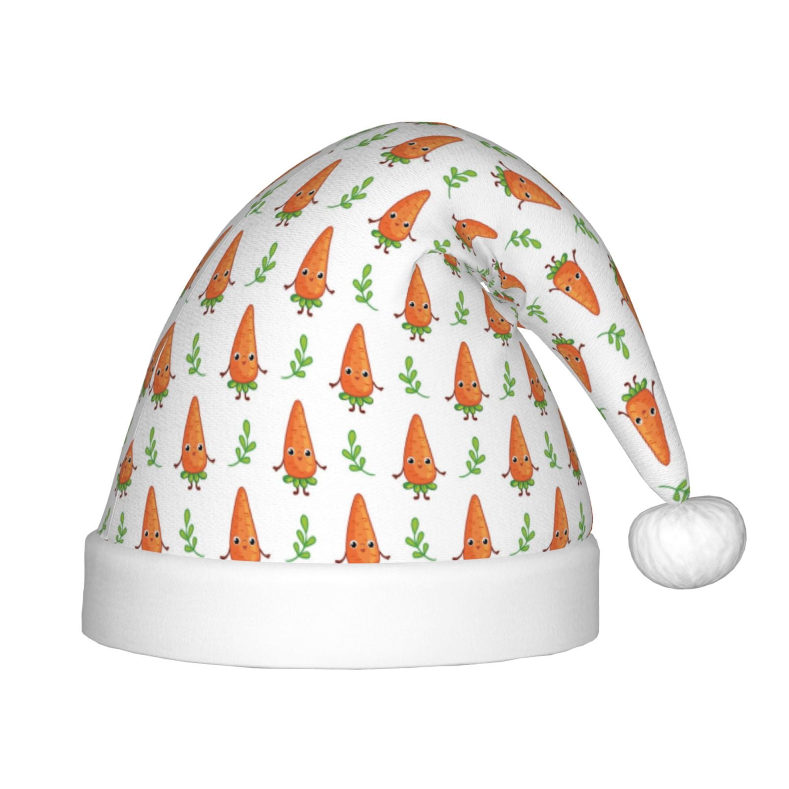 Balery Cute Carrot Print Pattern Santa Hat Christmas Hat Funny ...
