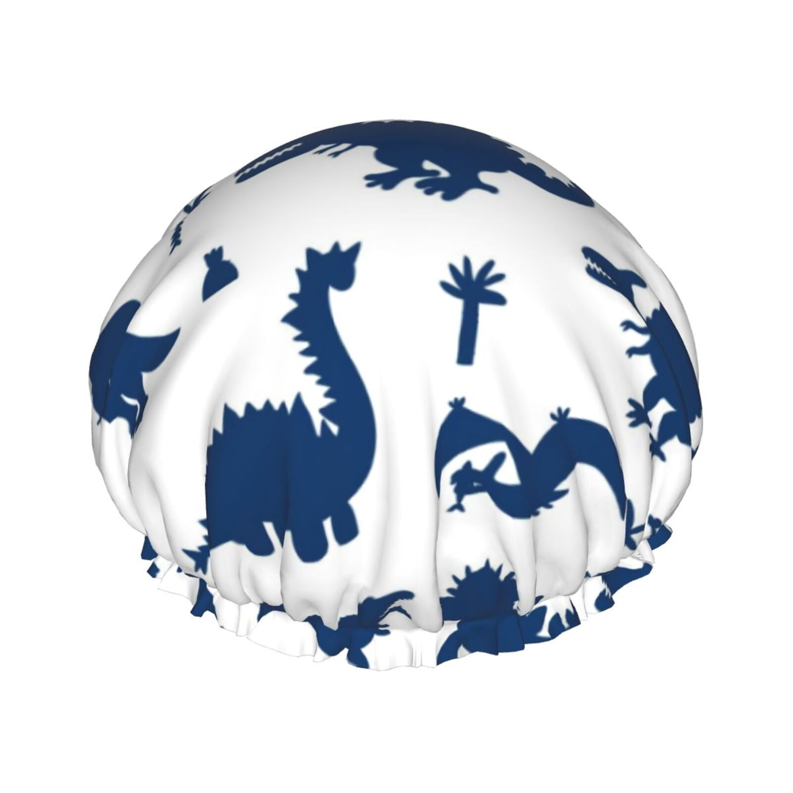 Balery Cute Cartoon Dinosaurs Shower Caps, Double Layer Waterproof ...