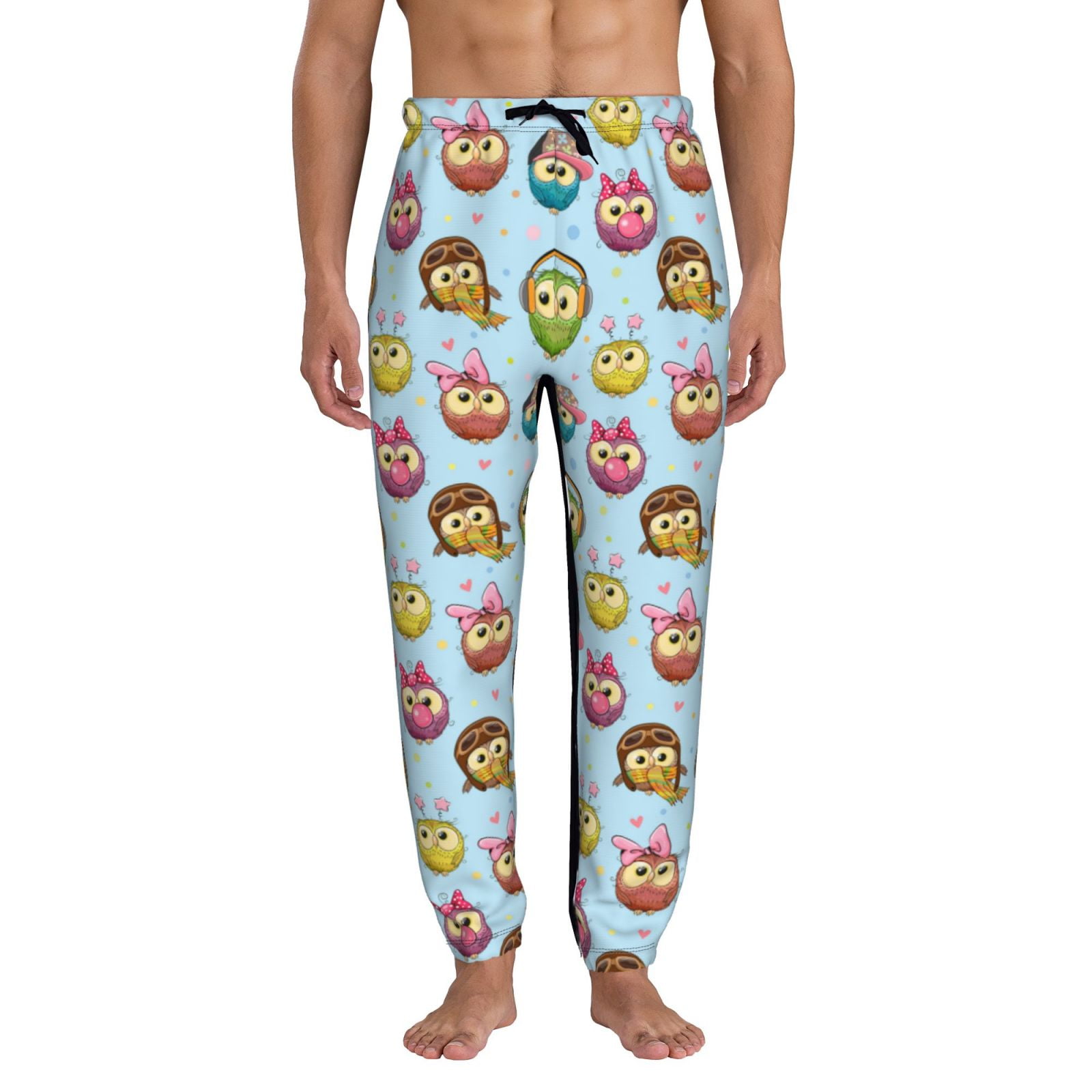 Balery Cute Cartoon Owls 3 Pattern Joggers for Men Athletic Workout ...