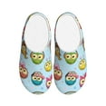 Balery Cute Cartoon Owls 3 Pattern Women's Fuzzy Memory Foam Slippers ...