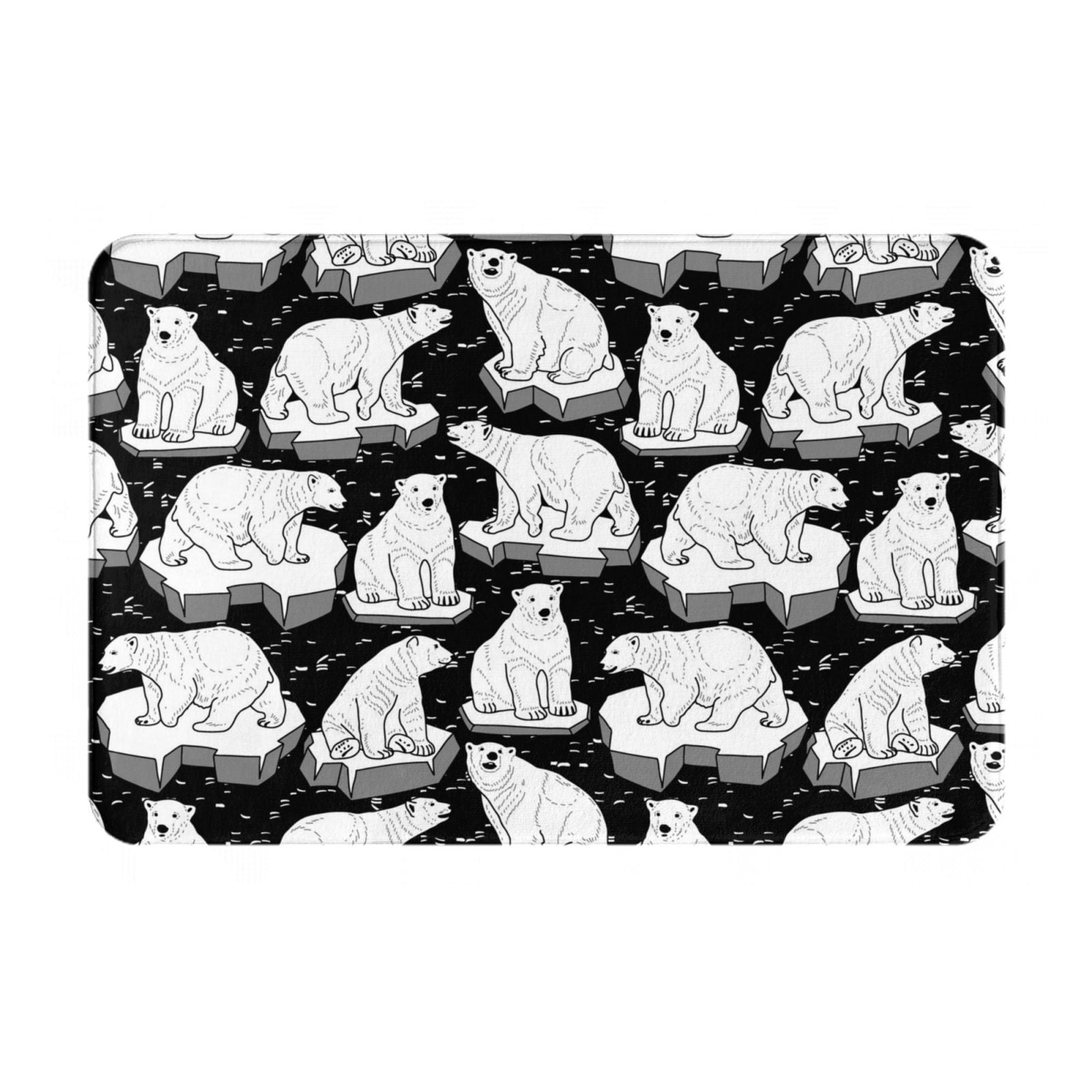 Balery Cute Cartoon Polar Bear Doormat, Durable Flannel Fabric ...