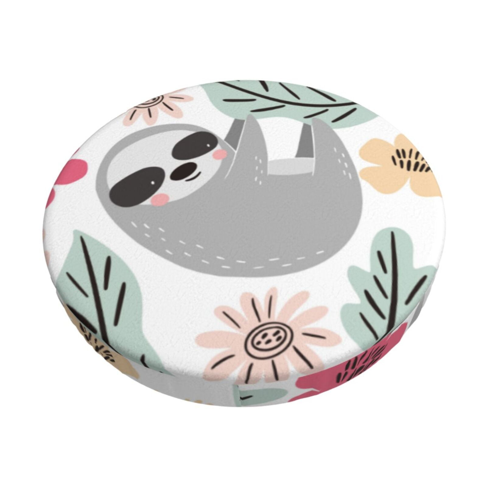 Balery Cute Cartoon Sloth Round Bar Stool Seat Covers Velvet Fabric ...