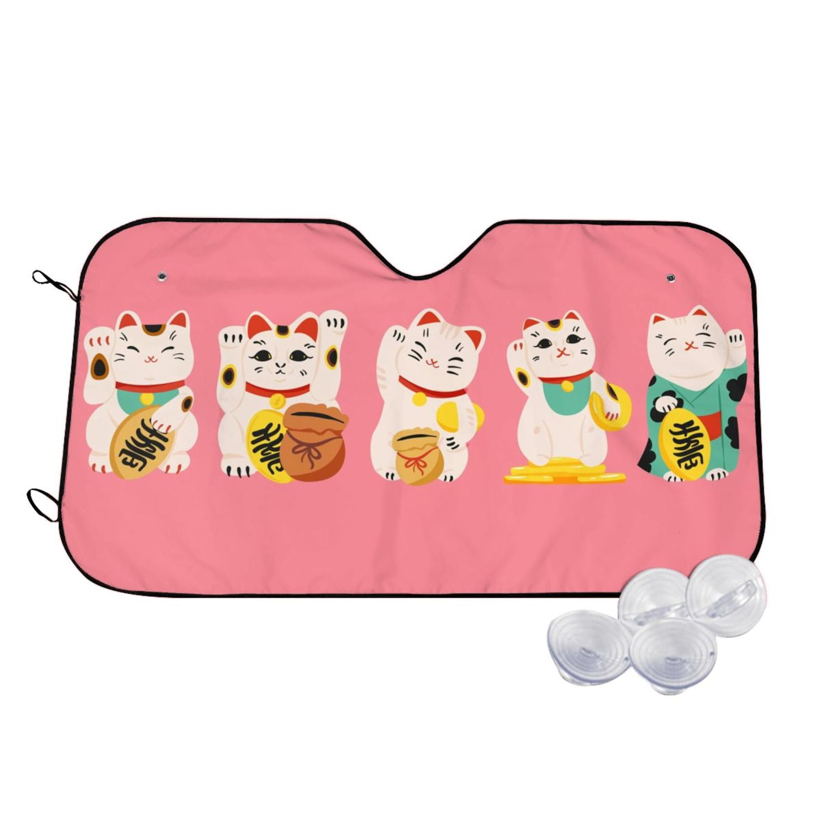 Balery Cute Cat Windshield Sun Shade, Car Front Window Sunshade Cover ...