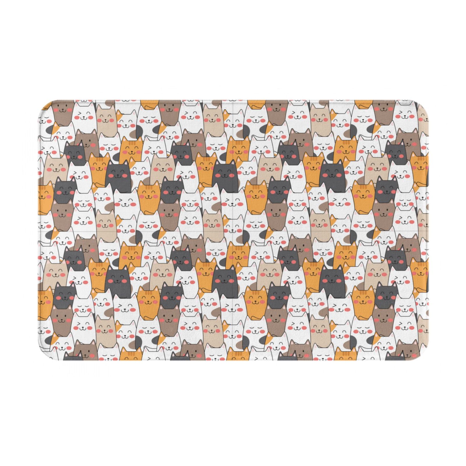 Balery Cute Cats Doormat, Durable Flannel Fabric, Waterproof Stain and ...