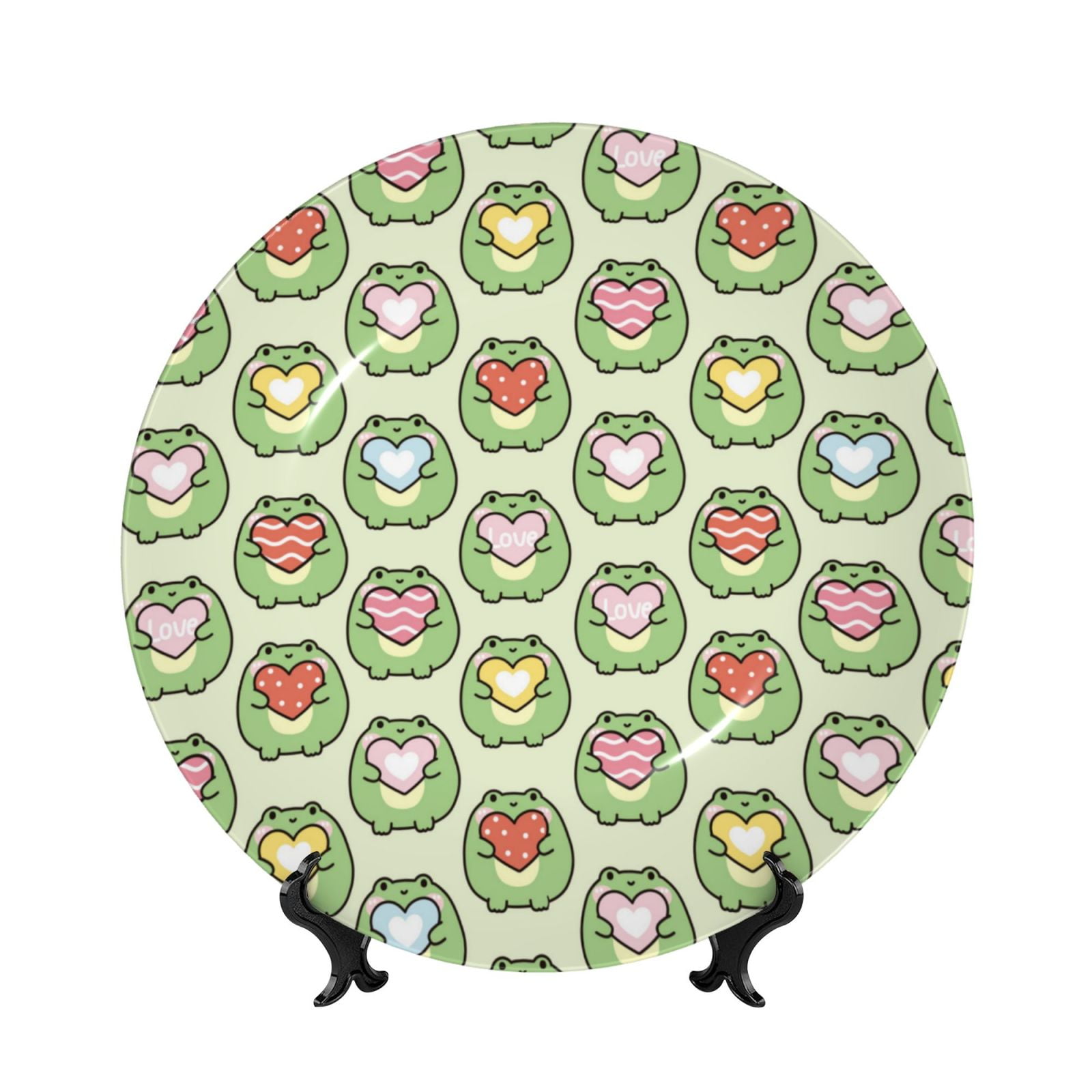 Balery Cute Chubby Frog Print Bone China Decorative Plate Ceramic ...