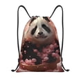 Balery Cute Cloud Panda Pattern Drawstring Backpack Bag Sport Gym ...