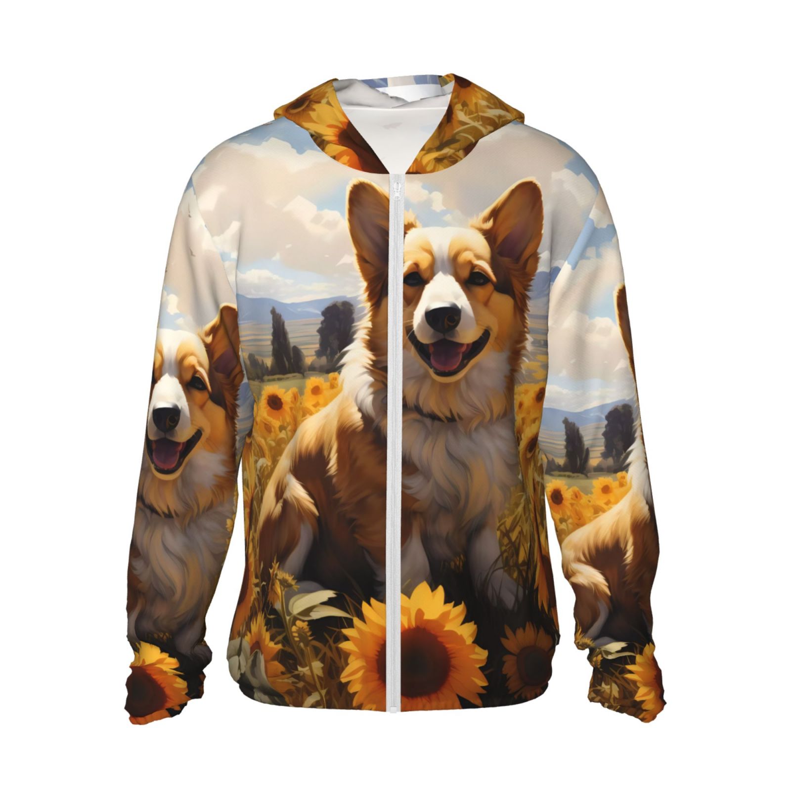 Balery Cute Corgi Sunflower Men's Women's UPF 50+ Sun Protection ...