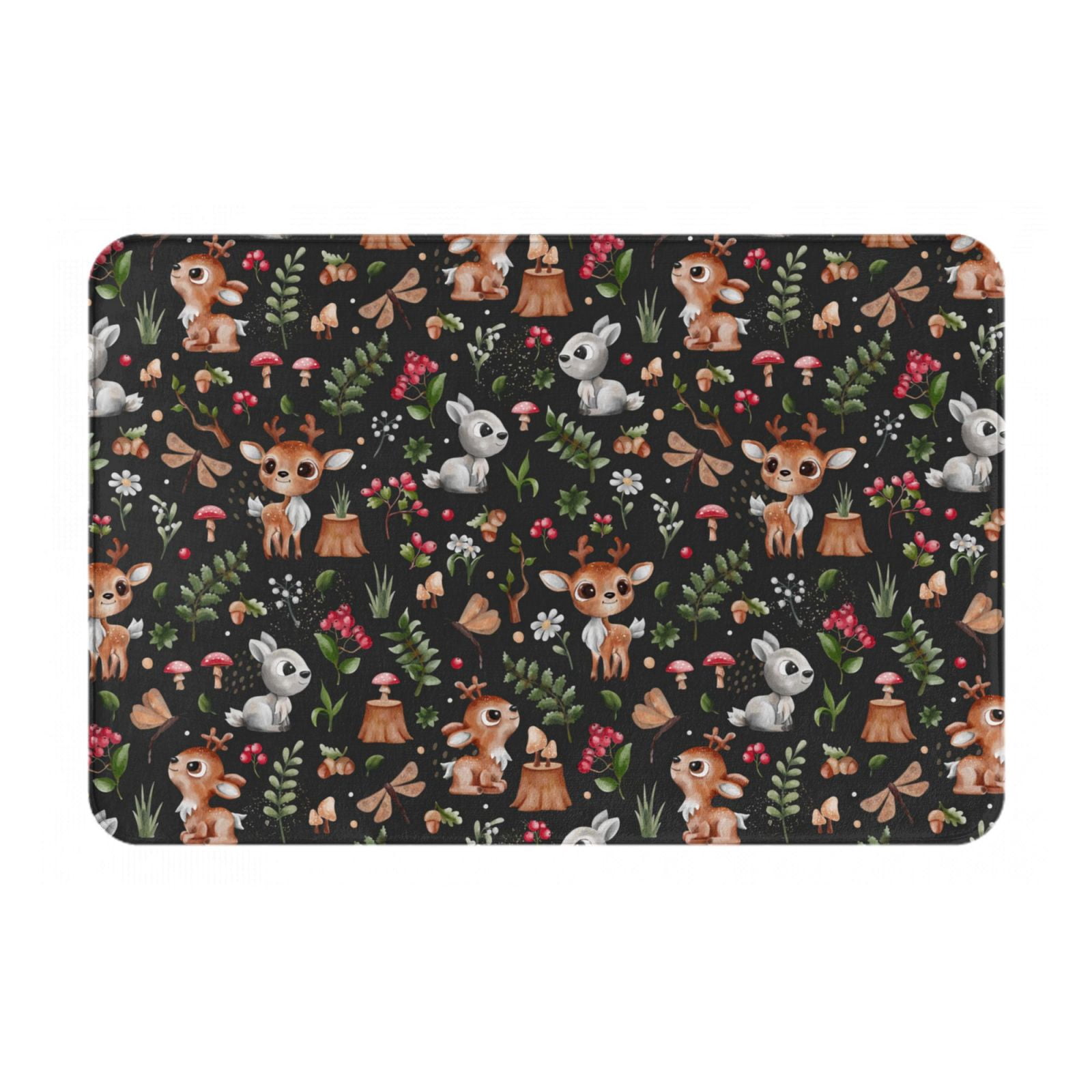 Balery Cute Deer Doormat, Durable Flannel Fabric, Waterproof Stain and ...