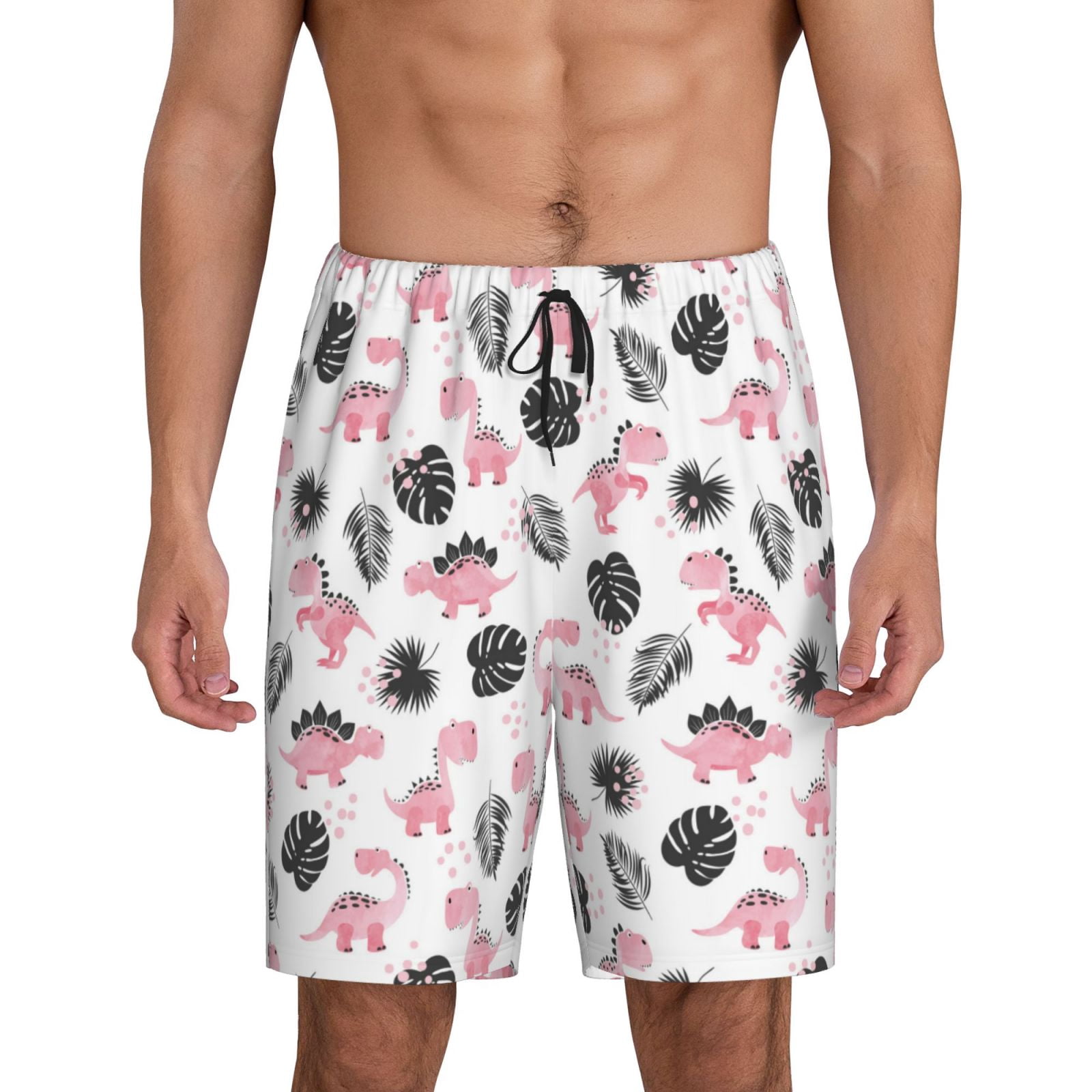 Balery Cute Dinosaur Men's Cotton Knit Pajama Shorts Waistband ...