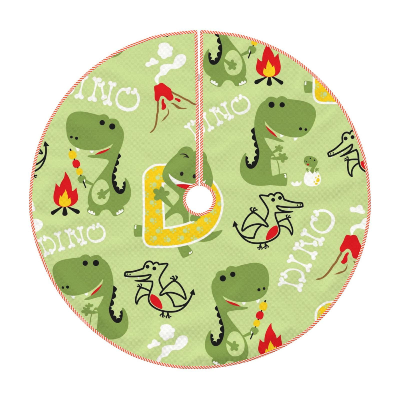 Balery Cute Dinosaurs Cartoon Printed Christmas Tree Skirt , Merry ...