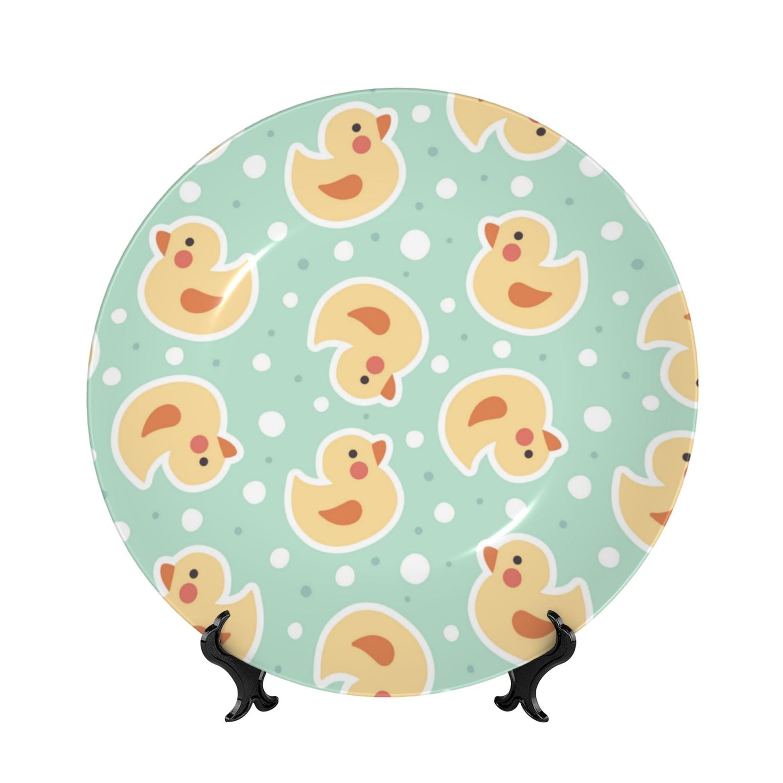 Balery Cute Duck Print Bone China Decorative Plate Ceramic Dinner ...
