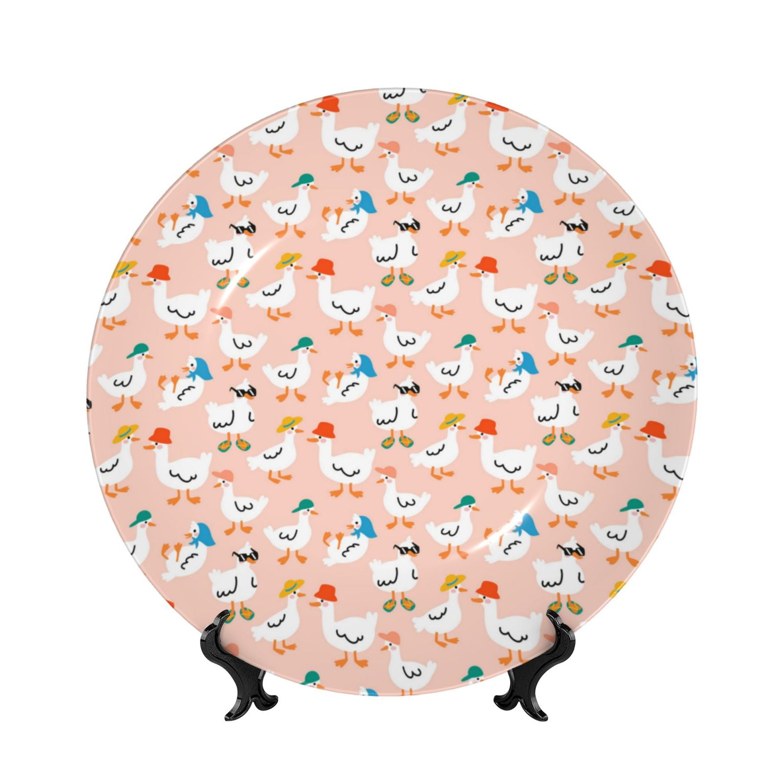 Balery Cute Ducks In Hats Print Bone China Decorative Plate Ceramic ...