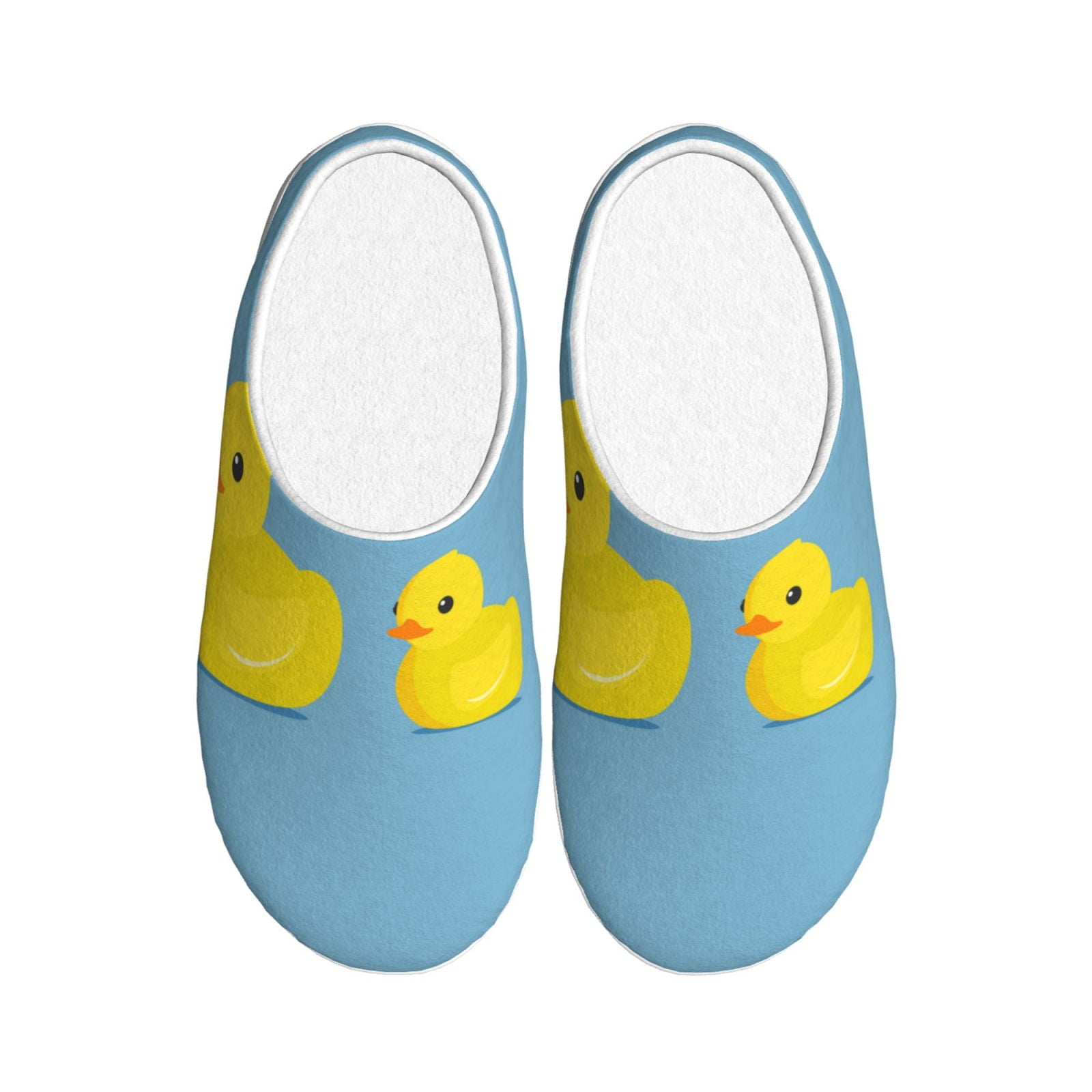 Balery Cute Ducky Pattern Women's Fuzzy Memory Foam Slippers Fluffy ...