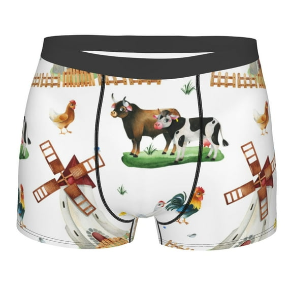 Balery Cute Farm Men's Boxer Briefs, Soft and Breathable Cotton ...