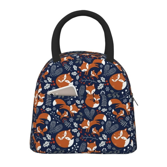 Balery Cute Foxes Pattern Lunch Bag Women, Lunch Box, Lunch Bag, Small ...