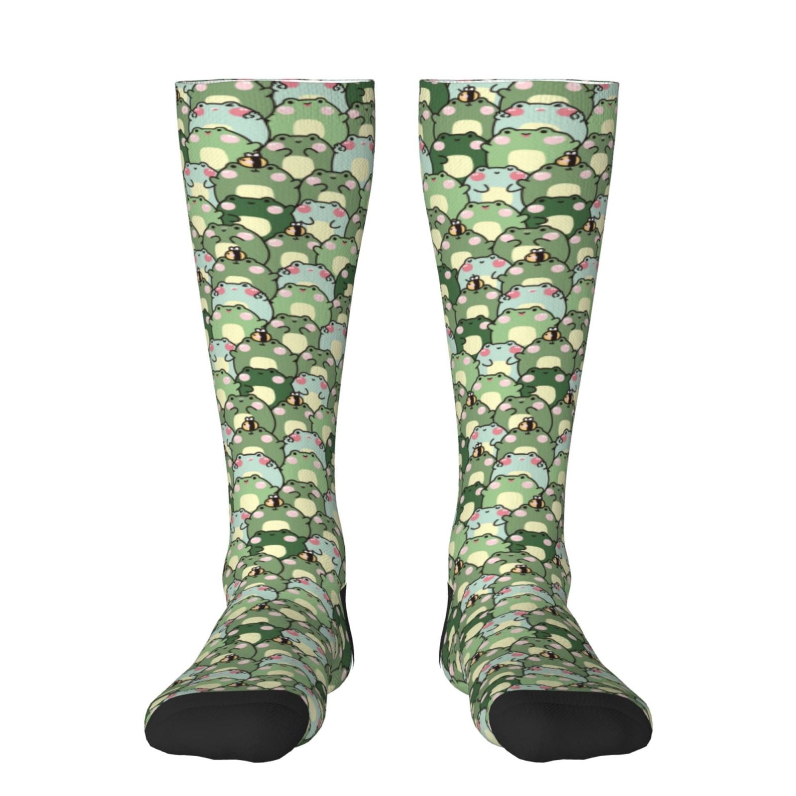 Balery Cute Frog Printed Novelty Socks Men's Women's Crew Socks Sports ...