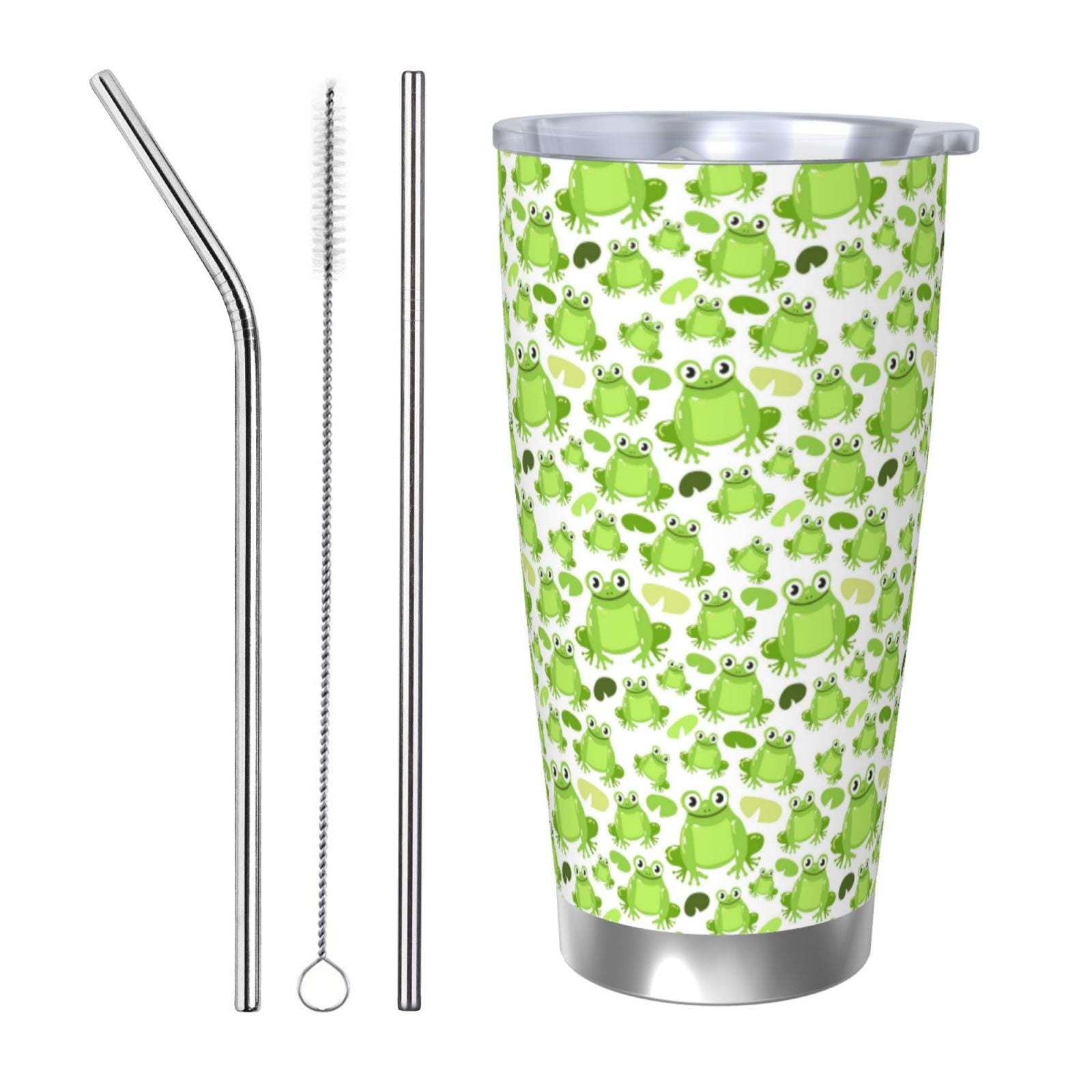 Balery Cute Frogs Pattern 20oz Insulated Car Cup with Dual Drink Lids ...