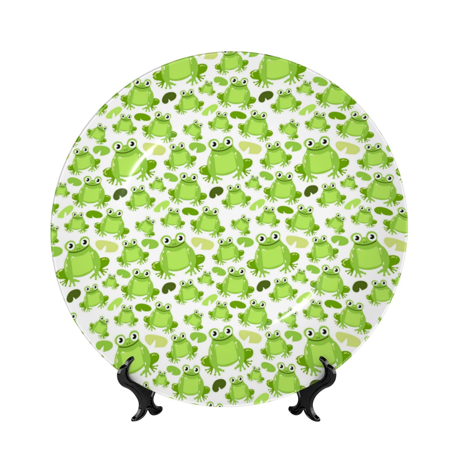 Balery Cute Frogs Print Bone China Decorative Plate Ceramic Dinner ...