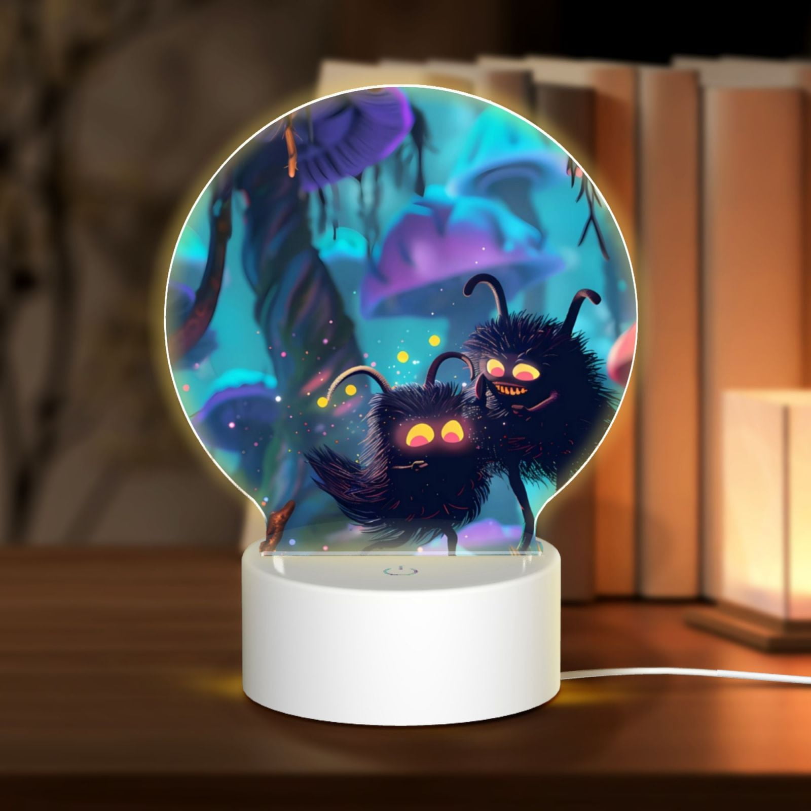 Balery Cute Fuzzy Fantasy Creatures Pattern Acrylic Night Light Gift ...