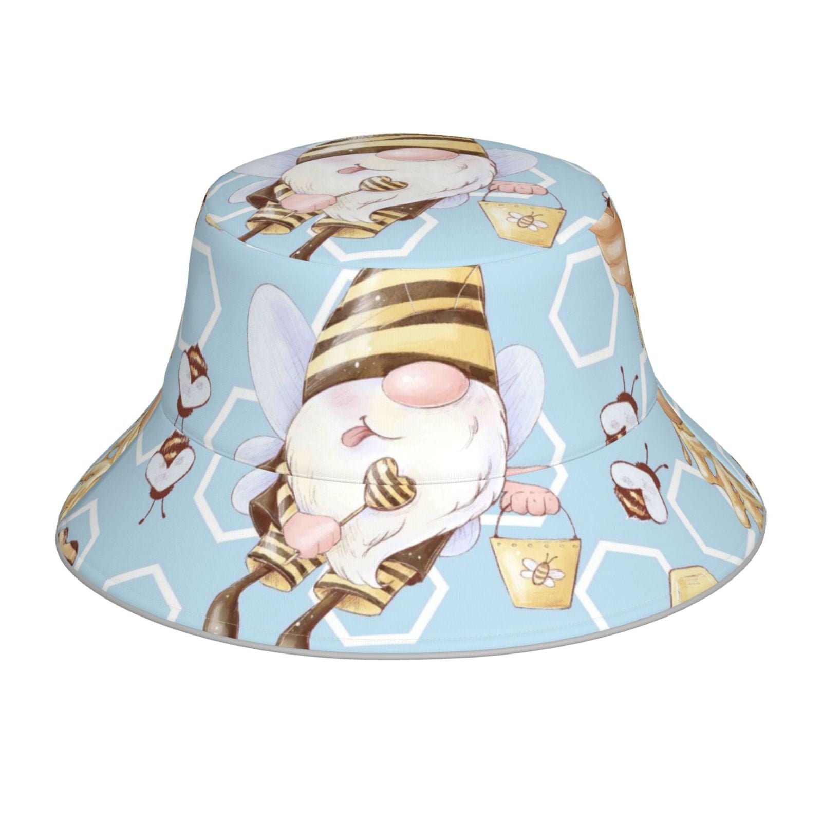 Balery Cute Gnome Bee Collects Honey Sun Hats for Men Women Bucket Hat ...