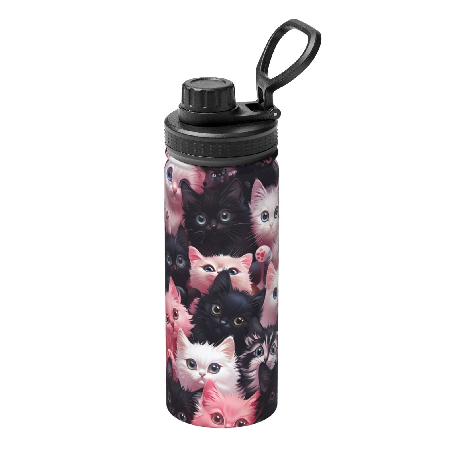 Balery Cute Kittens Group Portrait Pattern 18oz Sports Insulated Kettle ...