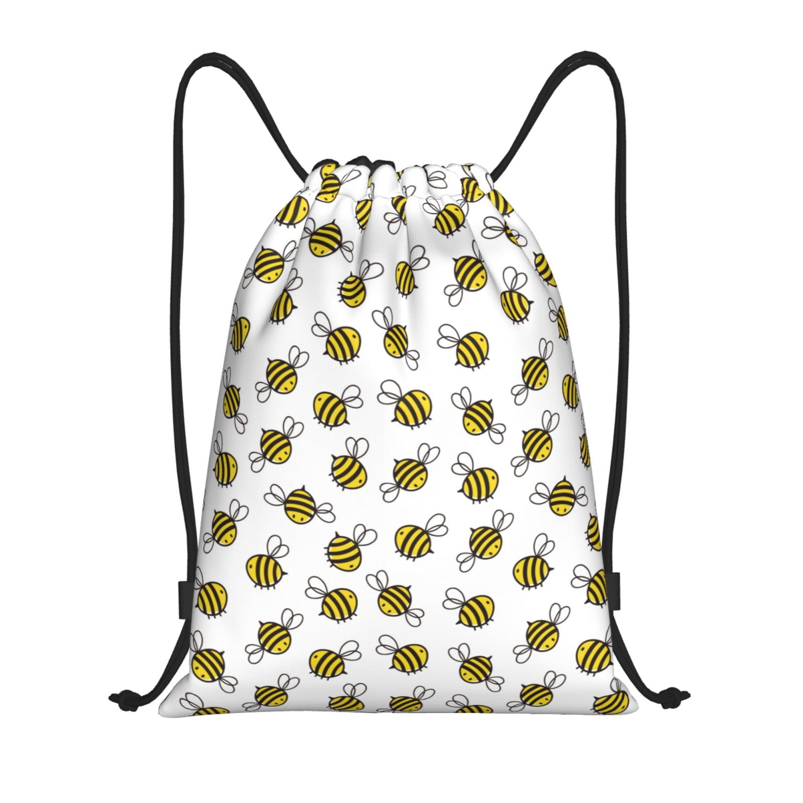 Balery Cute Little Bee Pattern Drawstring Backpack Bag Sport Gym ...