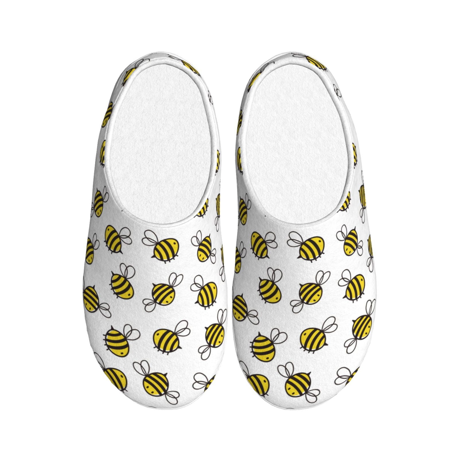 Balery Cute Little Bee Pattern Women's Fuzzy Memory Foam Slippers ...