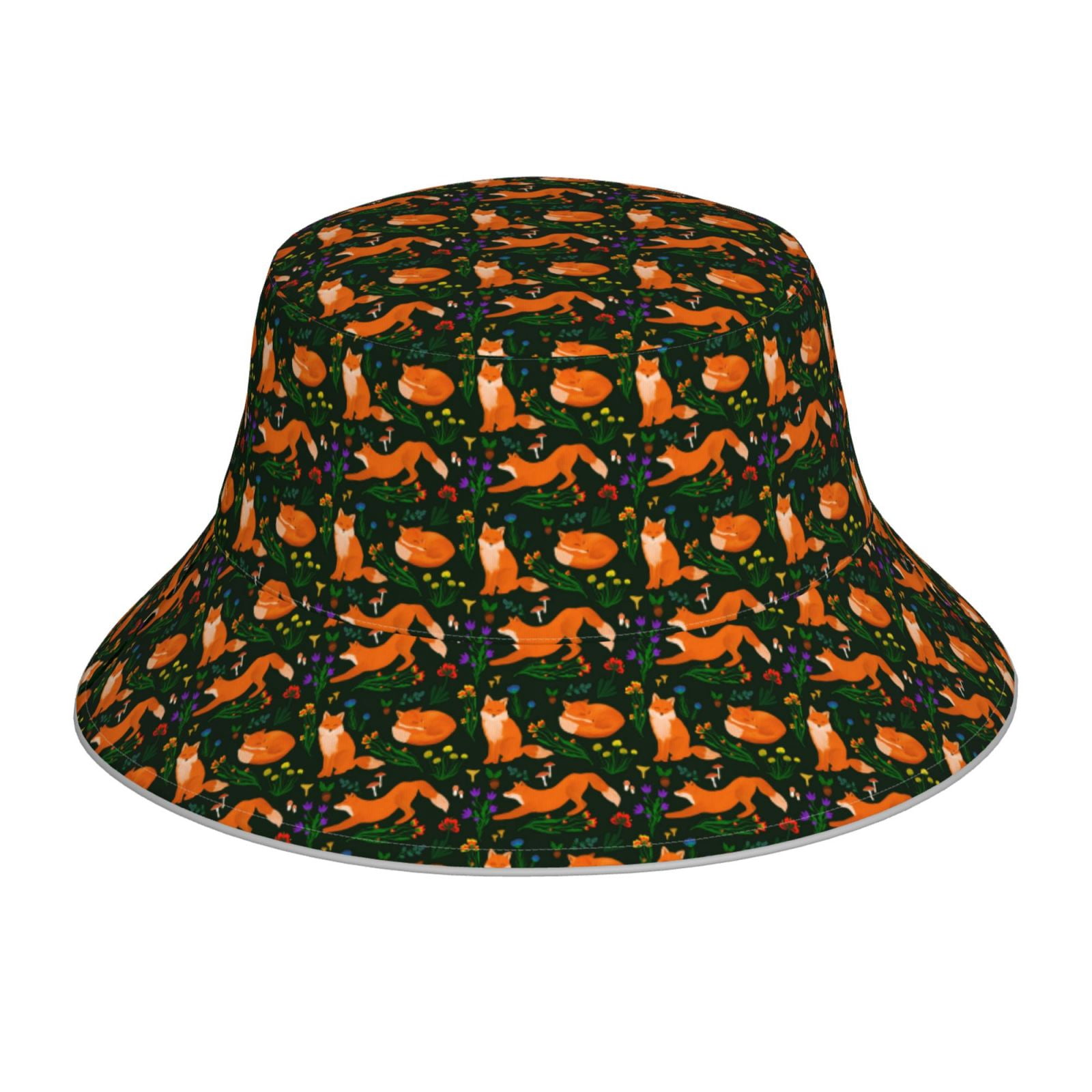 Balery Cute Little Foxes Sun Hats for Men Women Bucket Hat UPF 50 ...