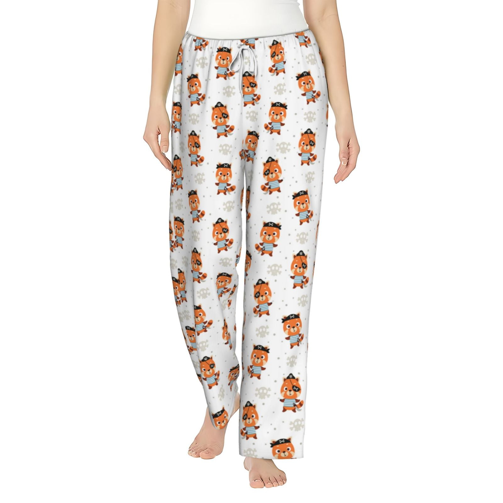 Balery Cute Little Pirate Red Panda print Women's Pajama Pants,Ultra ...