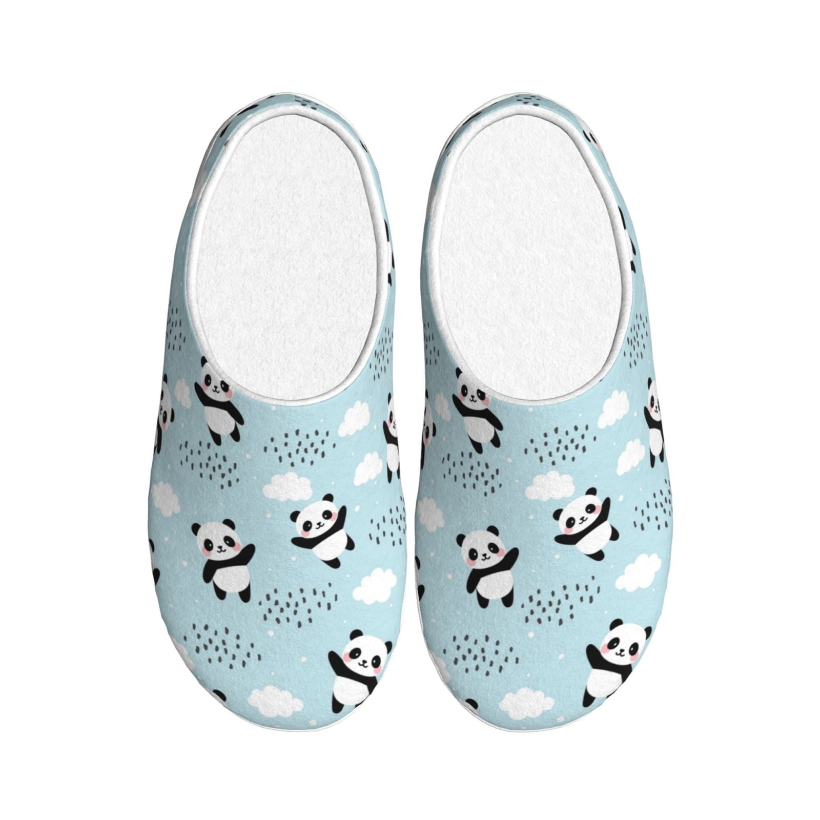Balery Cute Panda Bear Pattern Women's Fuzzy Memory Foam Slippers ...