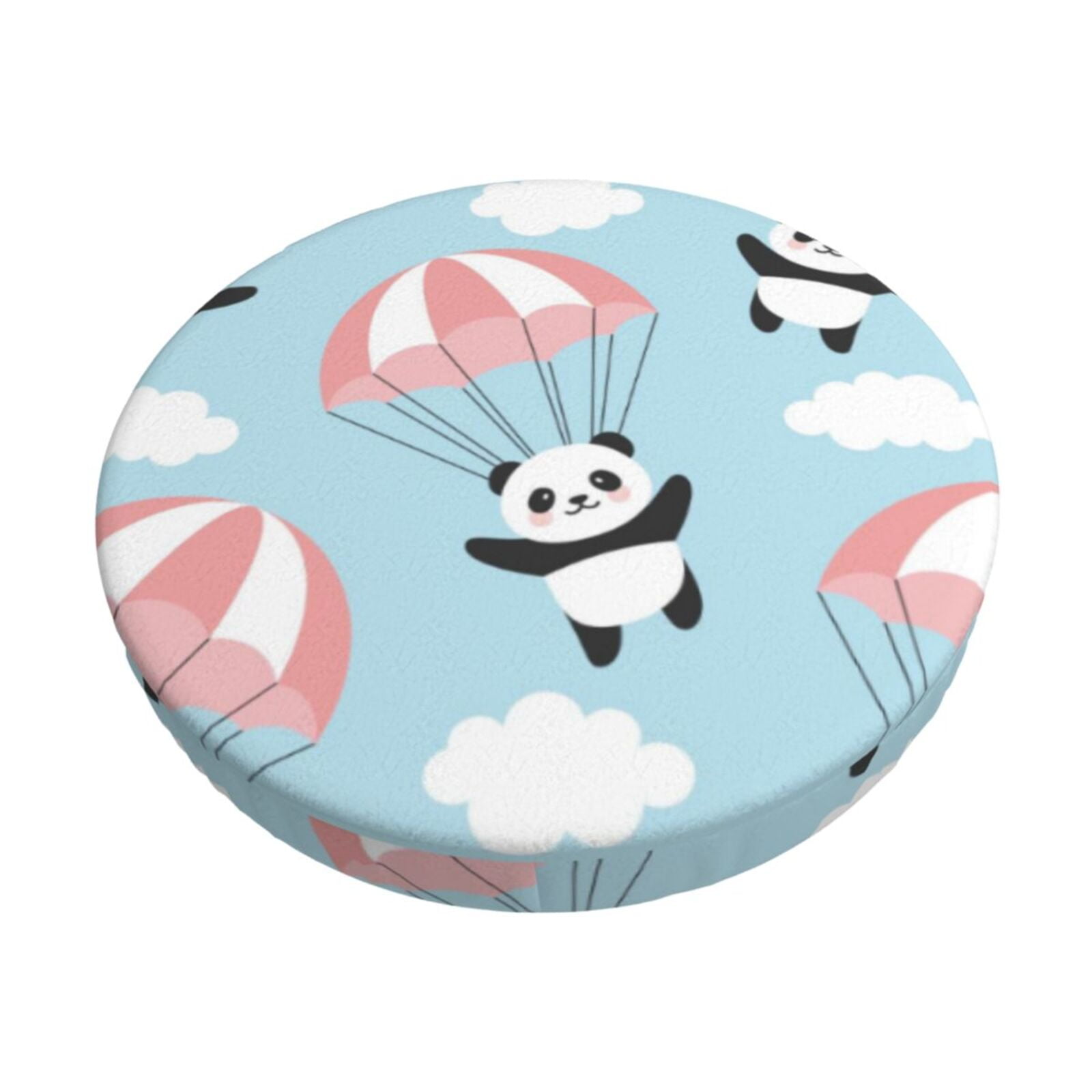 Balery Cute Panda Flying In The Sky Velvet Round Bar Chair Cushion ...