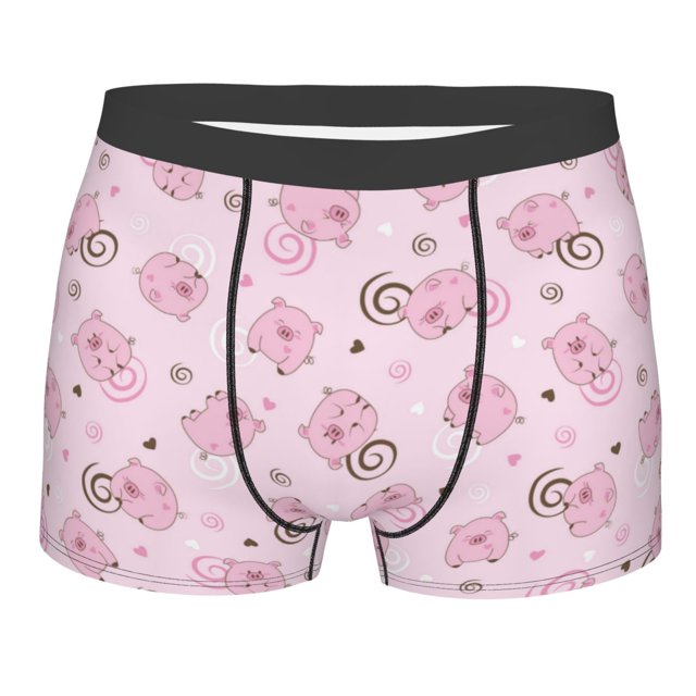 Balery Cute Pig Men's Boxer Briefs, Soft and Breathable Cotton ...