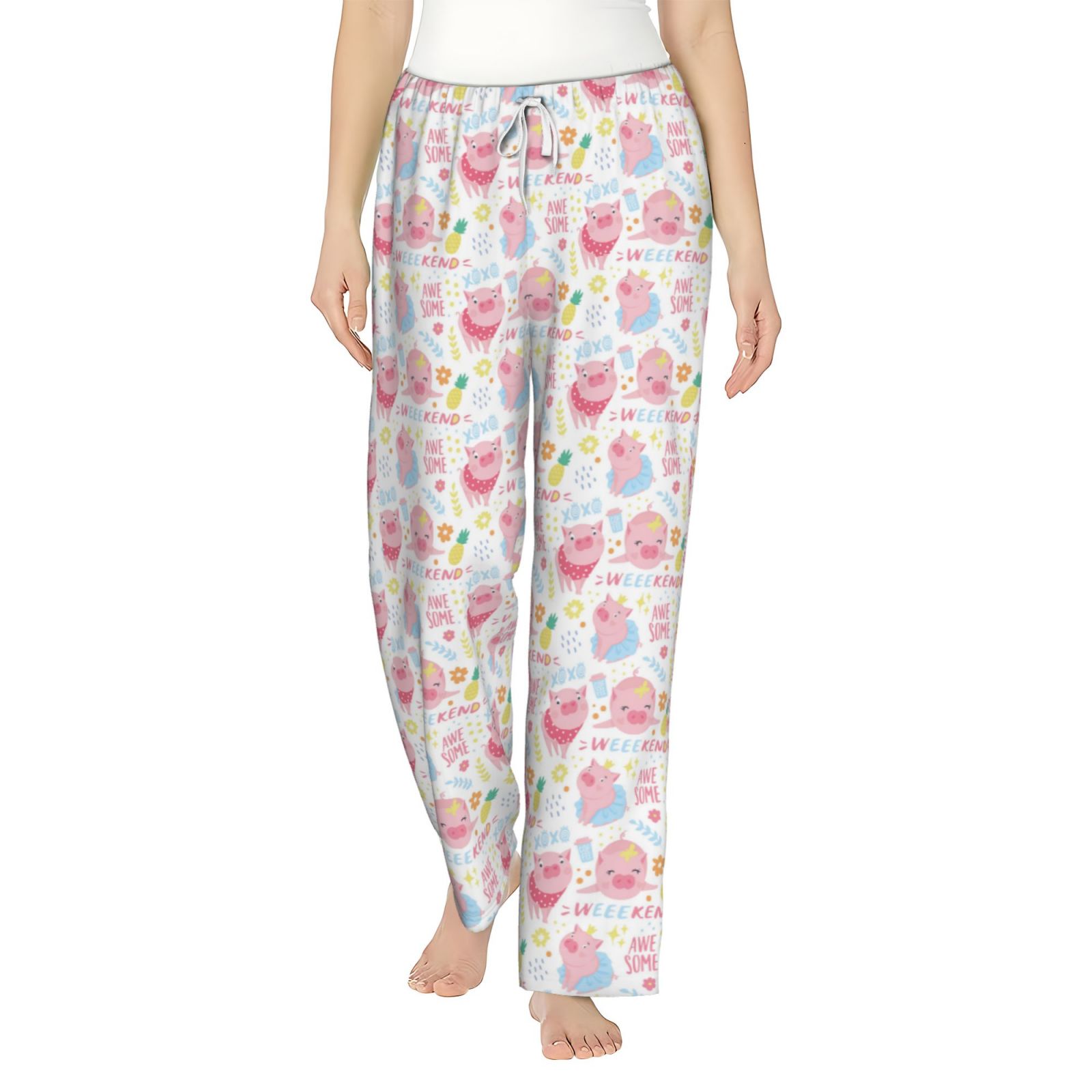 Balery Cute Pig print Women's Pajama Pants,Ultra Lightweight Pjs,Lounge ...