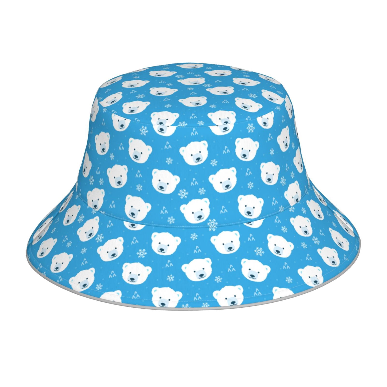Balery Cute Polar Bear Sun Hats for Men Women Bucket Hat UPF 50+ Buckey ...