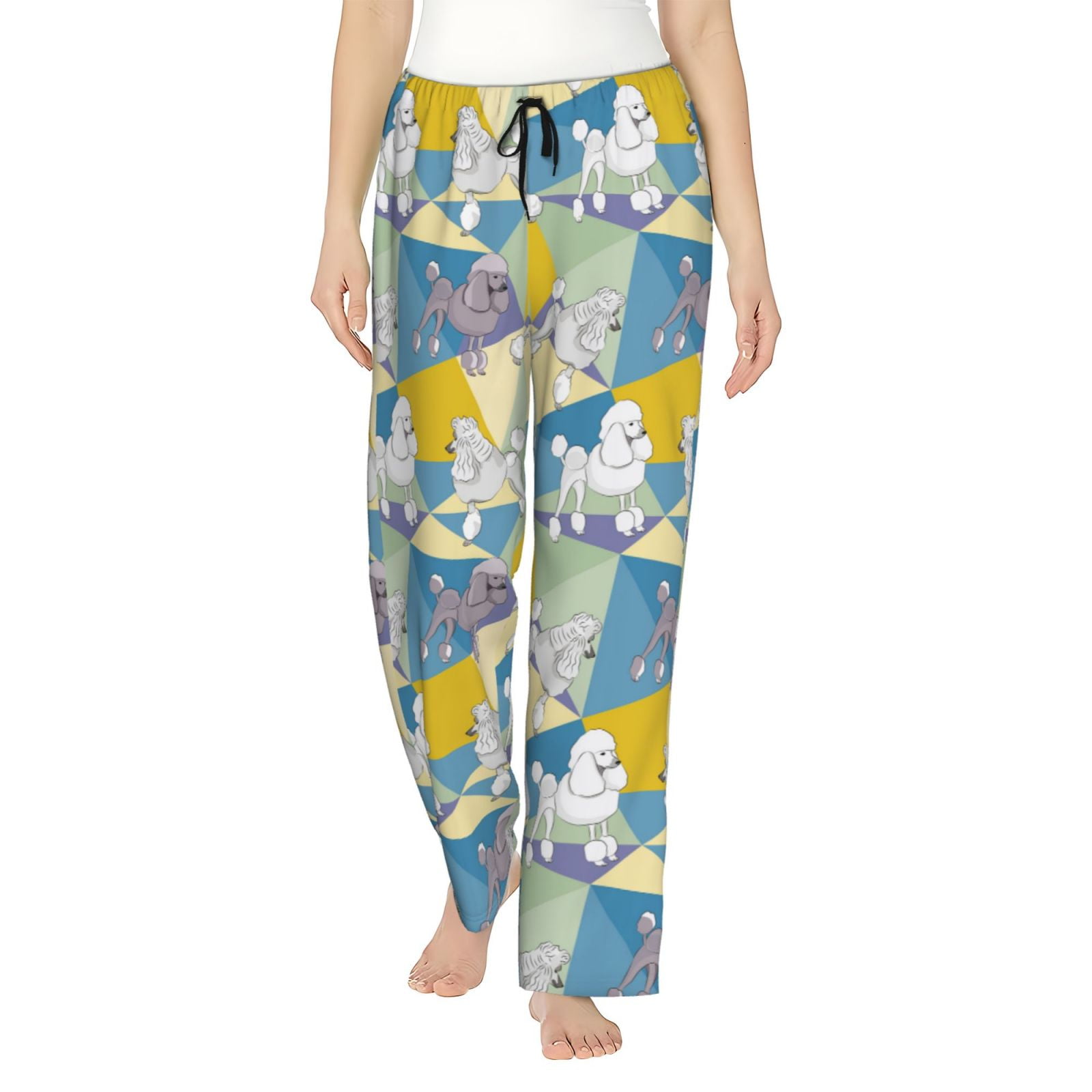 Balery Cute Poodle Dog print Women's Pajama Pants,Ultra Lightweight Pjs ...