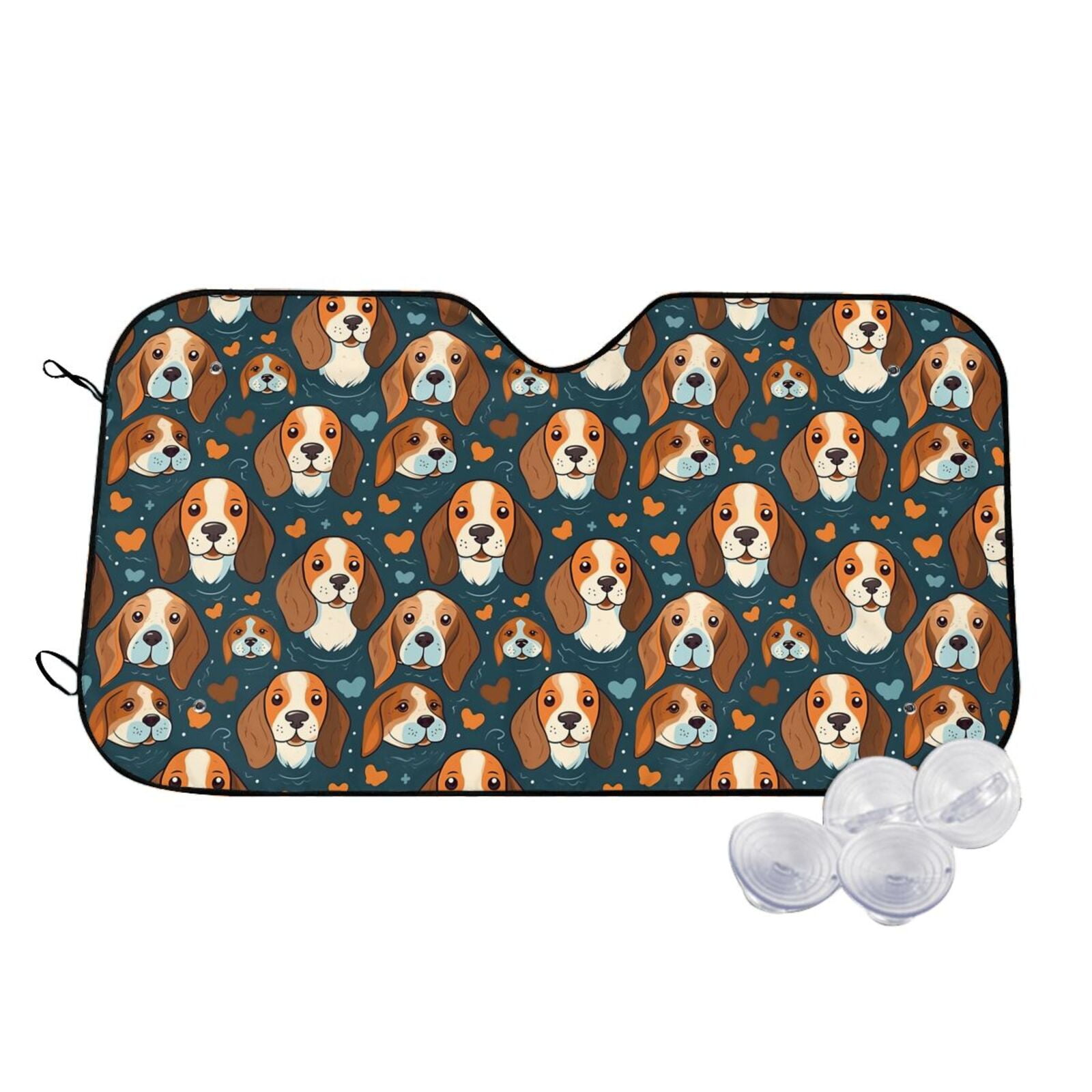 Balery Cute Puppy Print Car Windshield Sun Shade,Windshield Sunshade ...